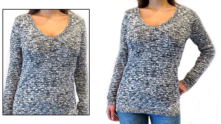 Women's Knitted Navy & White Sweater | Gosawa Beirut Deal